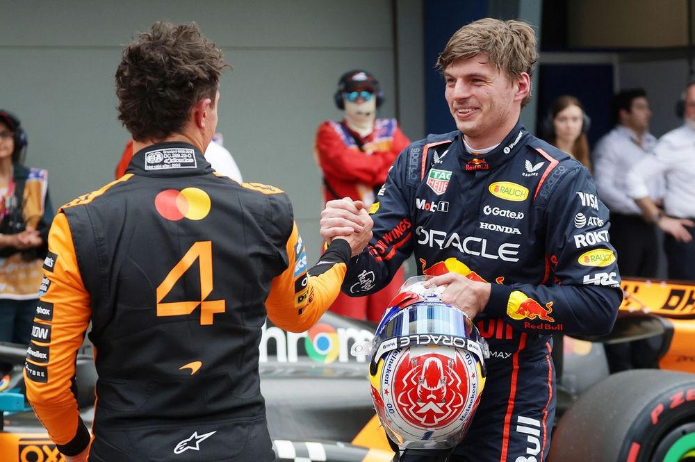 Max Verstappen lacht na opmerking Norris: "Misschien was het een grapje?"