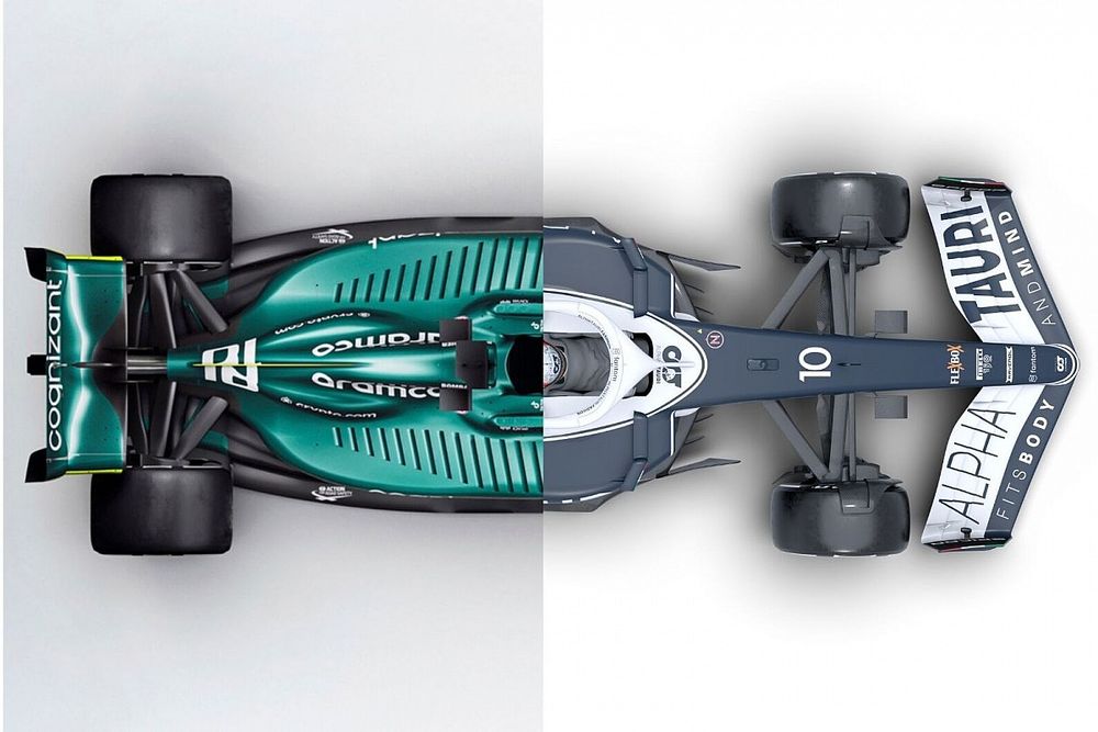 Vergleich Formel-1-Autos 2022: Aston Martin AMR22 vs. AlphaTauri AT03