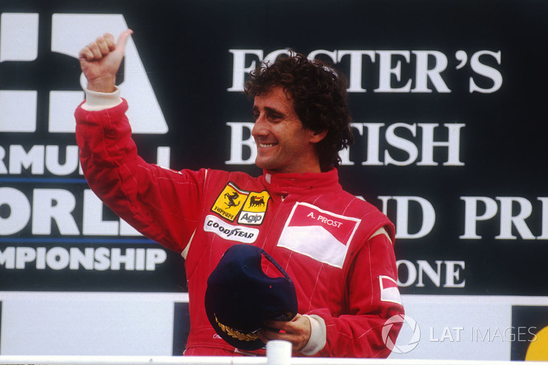 Podium: race winner Alain Prost, Ferrari at British GP