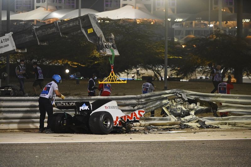 F1 photos: Romain Grosjean's Haas Bahrain fireball crash