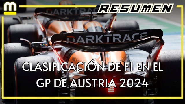 Resumen de la clasificación del GP de Austria 2024 de F1 - Fórmula 1 Videos