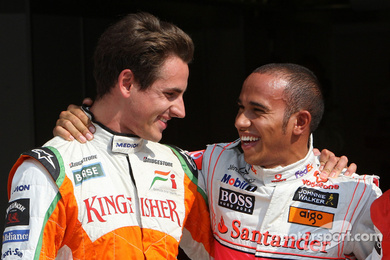 Former friends Hamilton, Sutil to meet